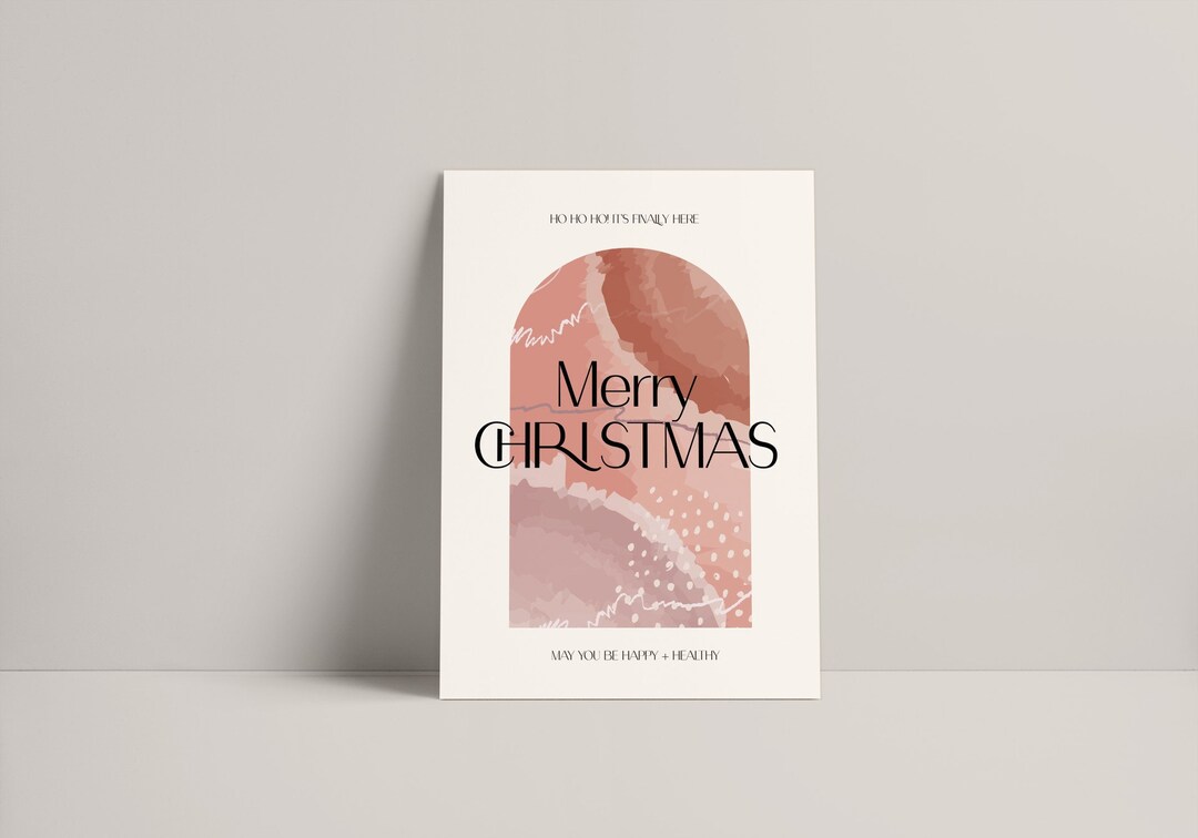 Printable Merry Christmas Card Digital Download Minimal - Etsy