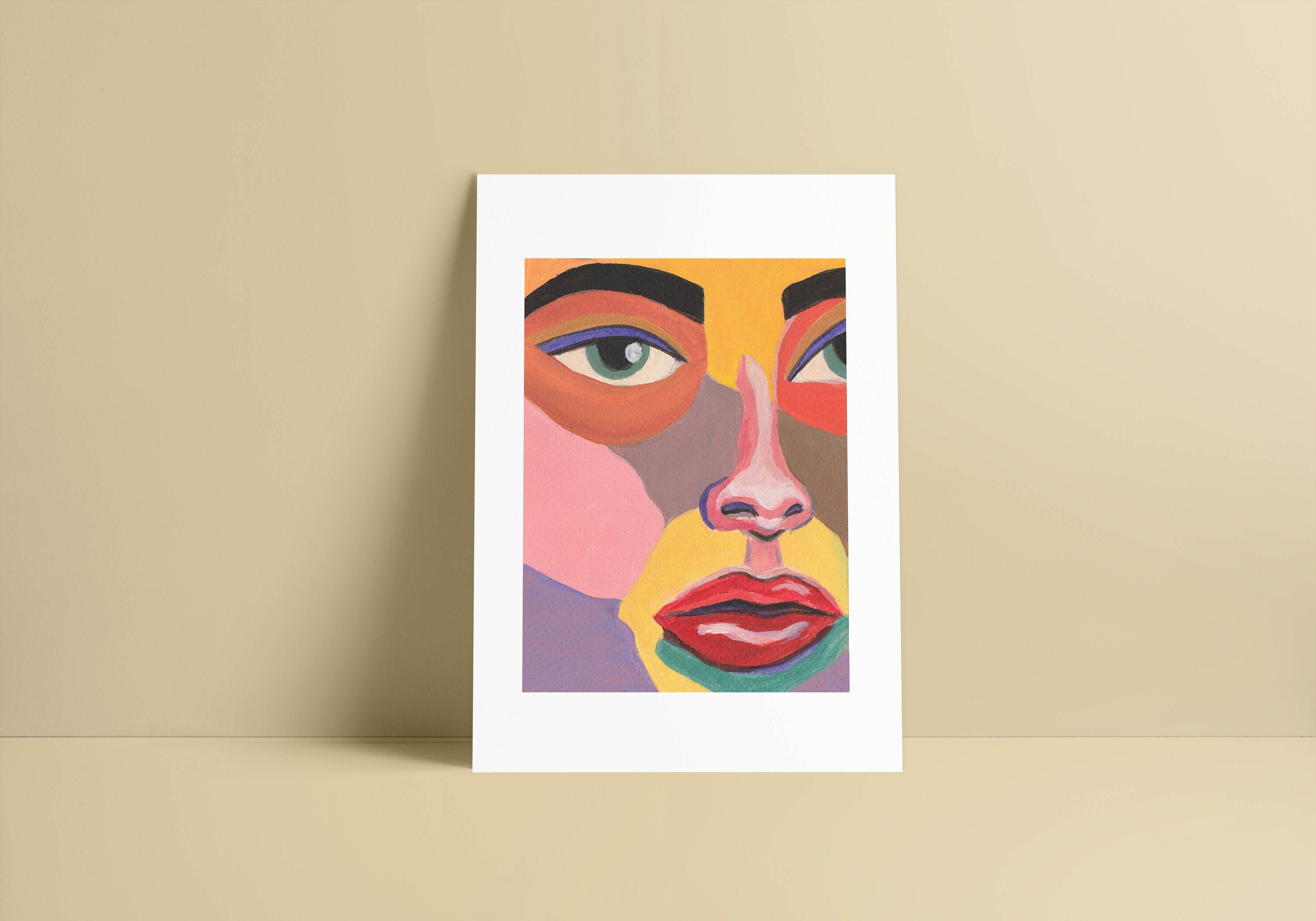 Modern Geometric Wall Art - Portrait Illustration - PRINTABLE Wall Art ...