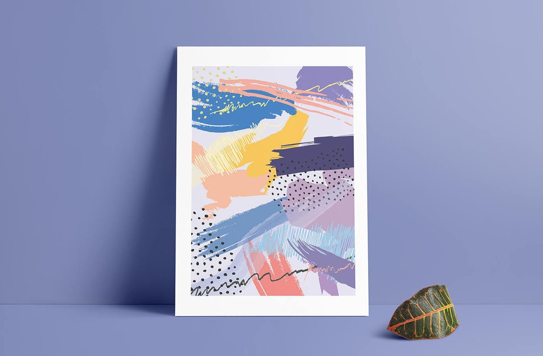 Printable Art Abstract Wall Poster Digital Illustration - Etsy