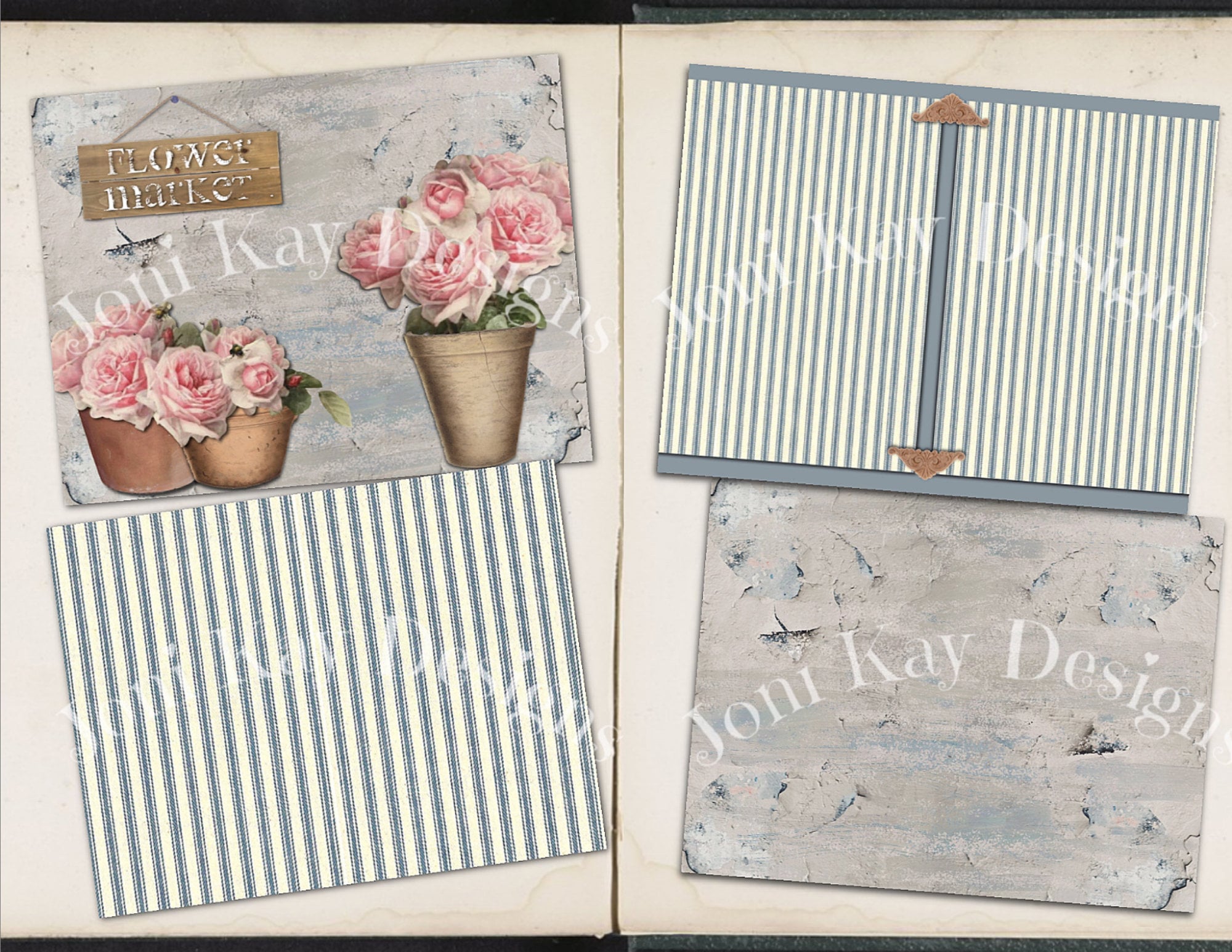 Rustic Farmhouse Cottagecore Digital Paper Set, You Print Junk Journal ...