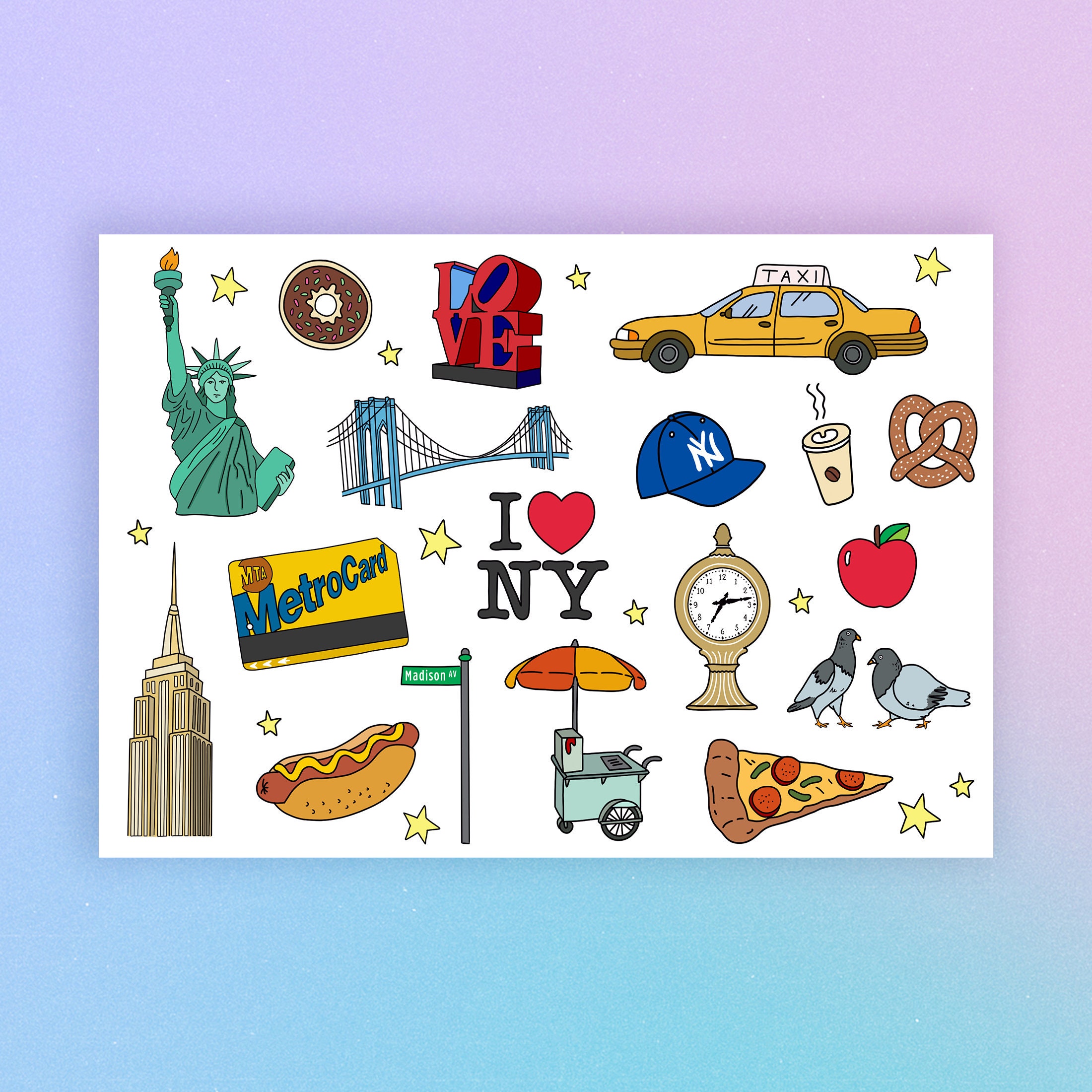 New York City Card - I Heart NY - Big Apple - Blank - Etsy