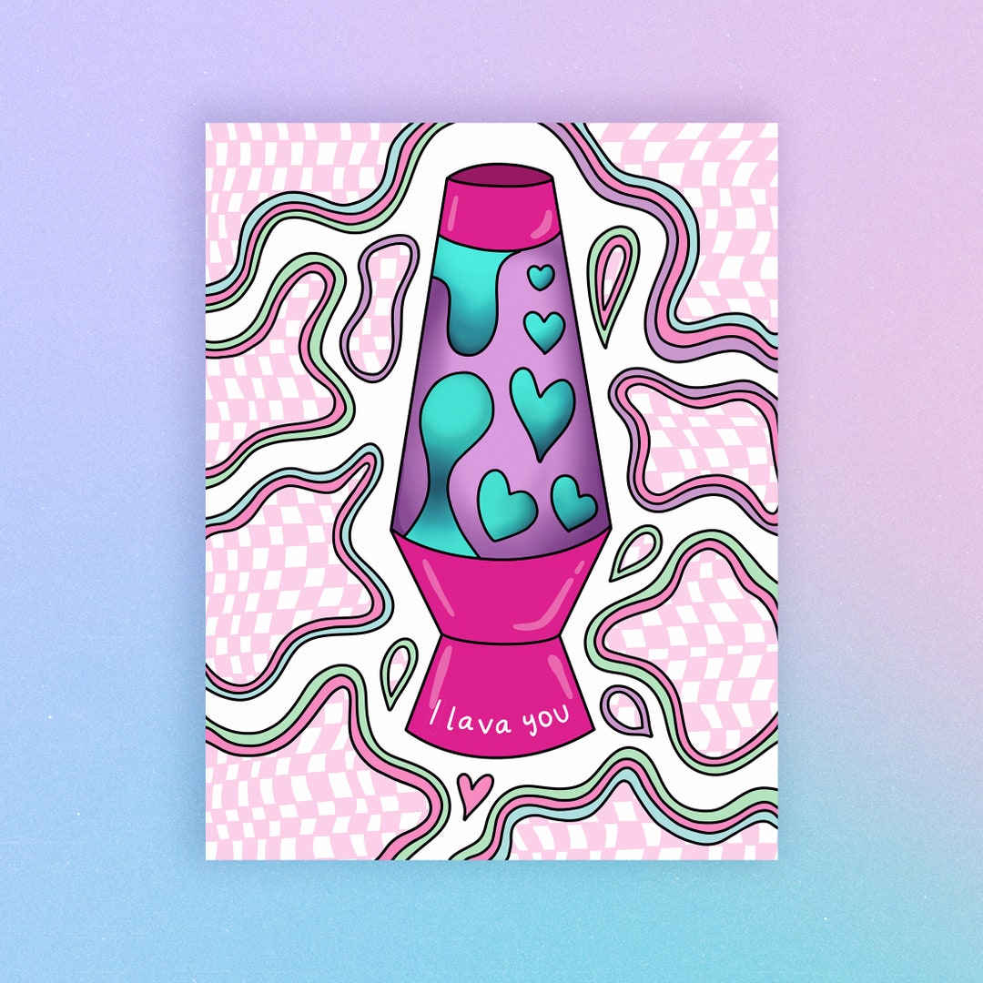 I Lava You Lava Lamp Card Valentine's Day - Etsy