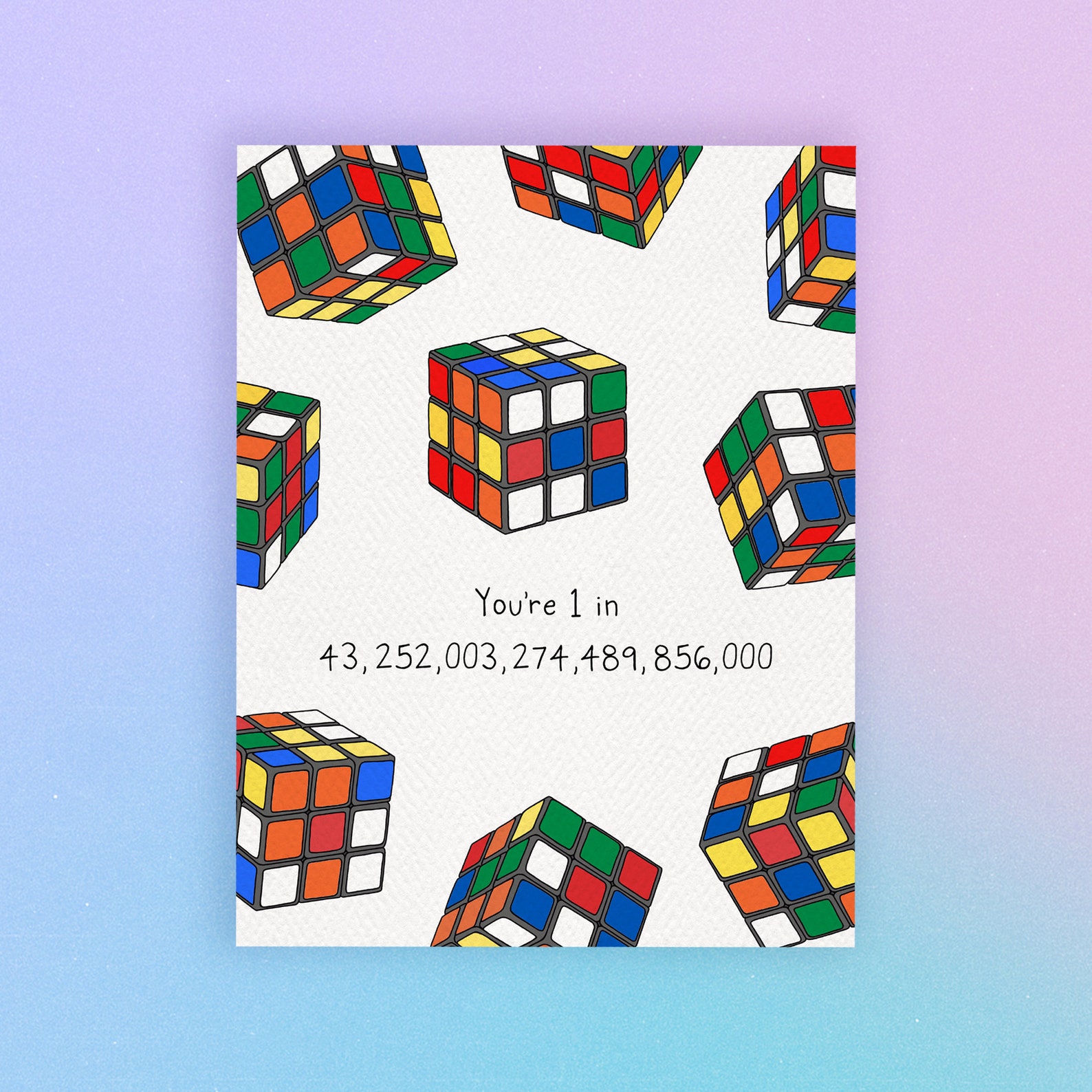 Rubik's Cube Card Birthday Card Anniversary Card - Etsy