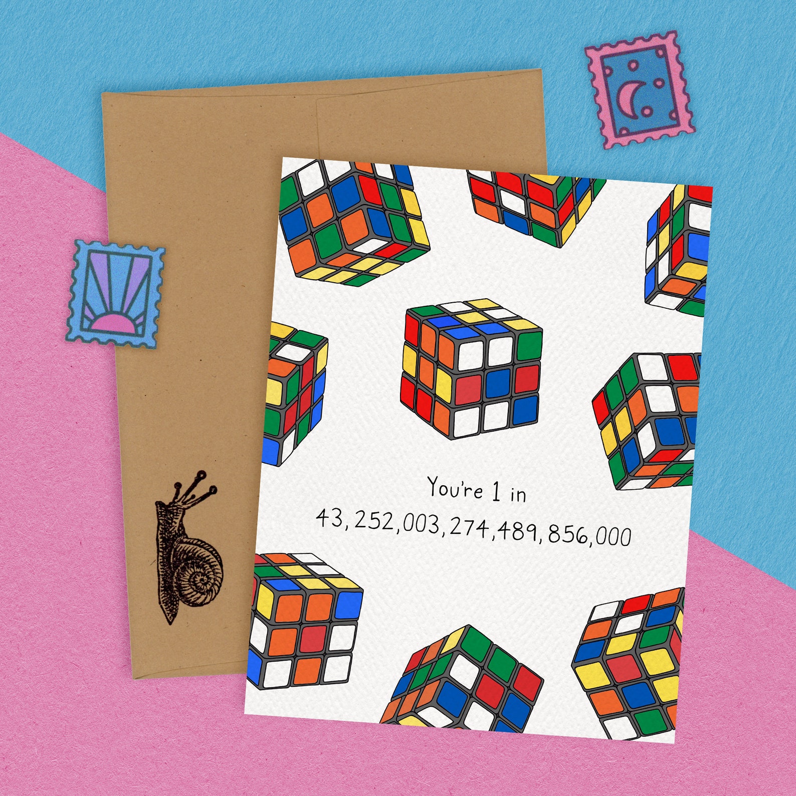 Rubik's Cube Card Birthday Card Anniversary Card | Etsy