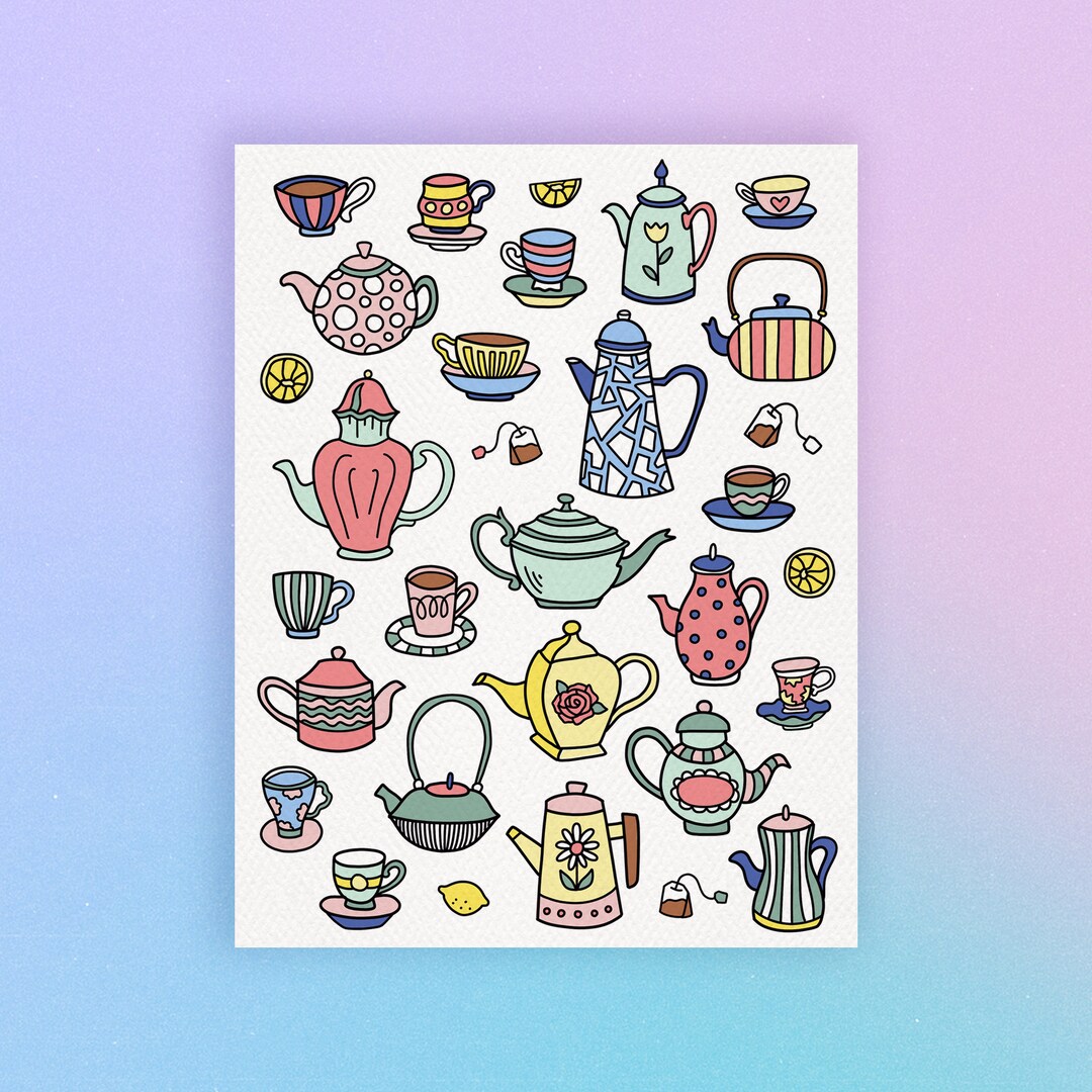 Have a Tea-riffic Birthday Card - Teapots - Tea Lover - Etsy