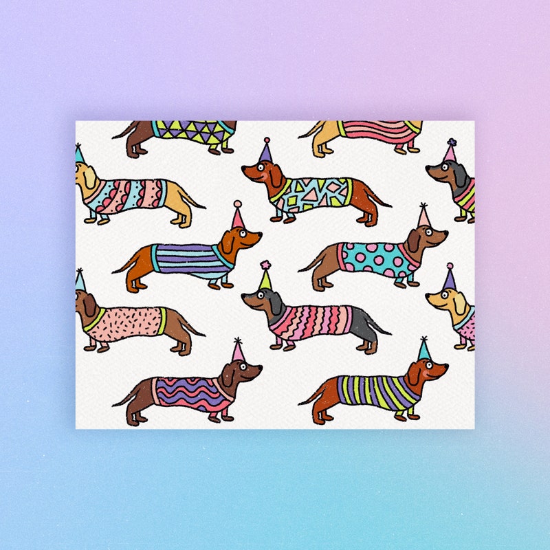 Dachshund Birthday Card - Etsy