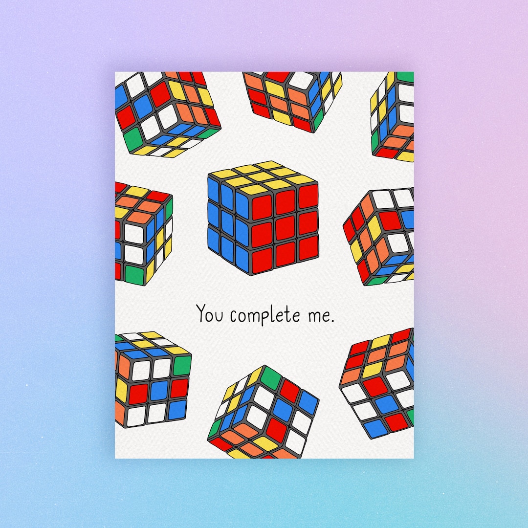 Rubik's Cube Card - You Complete Me - Anniversary - Valentine ...