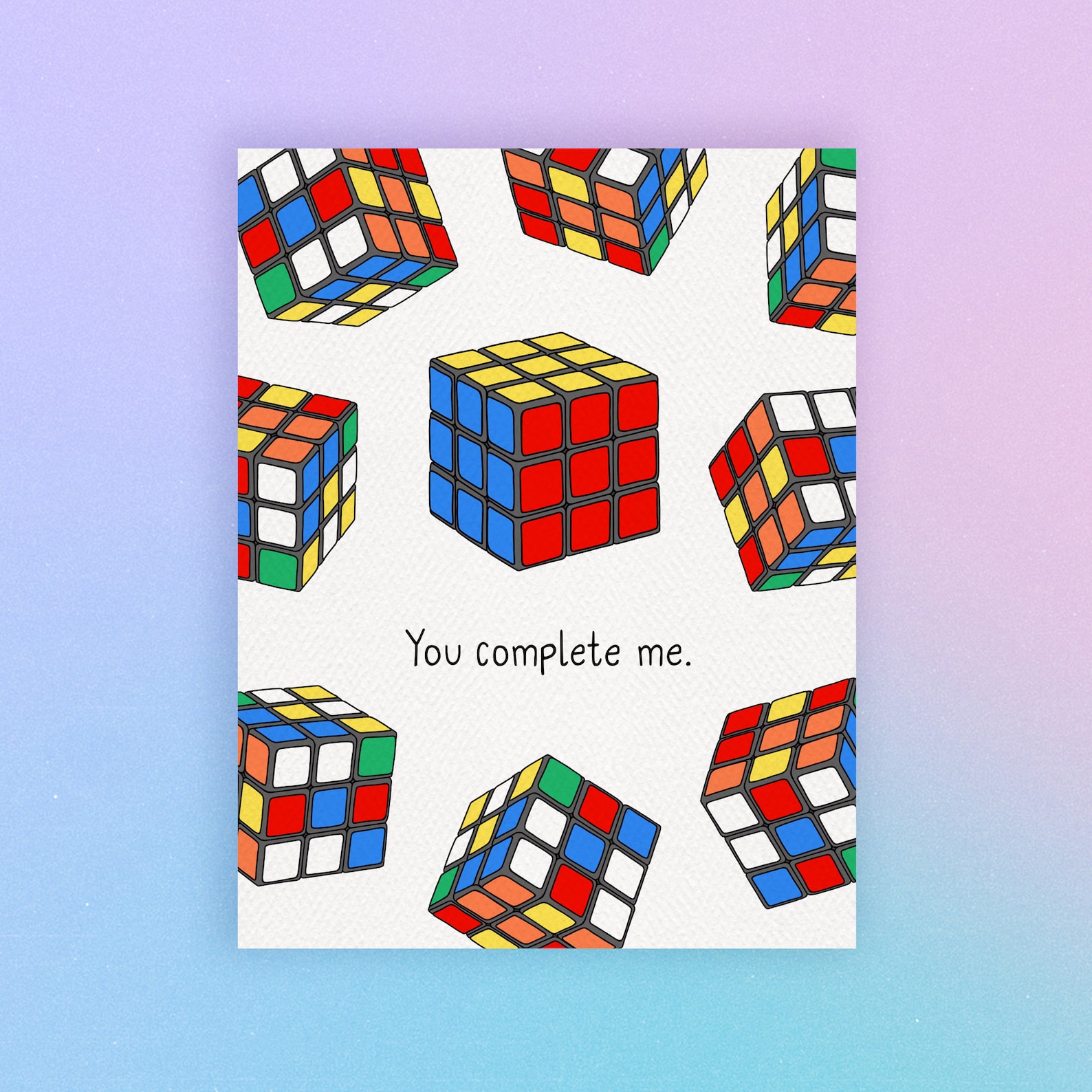 Rubik's Cube Card - You Complete Me - Anniversary - Valentine ...
