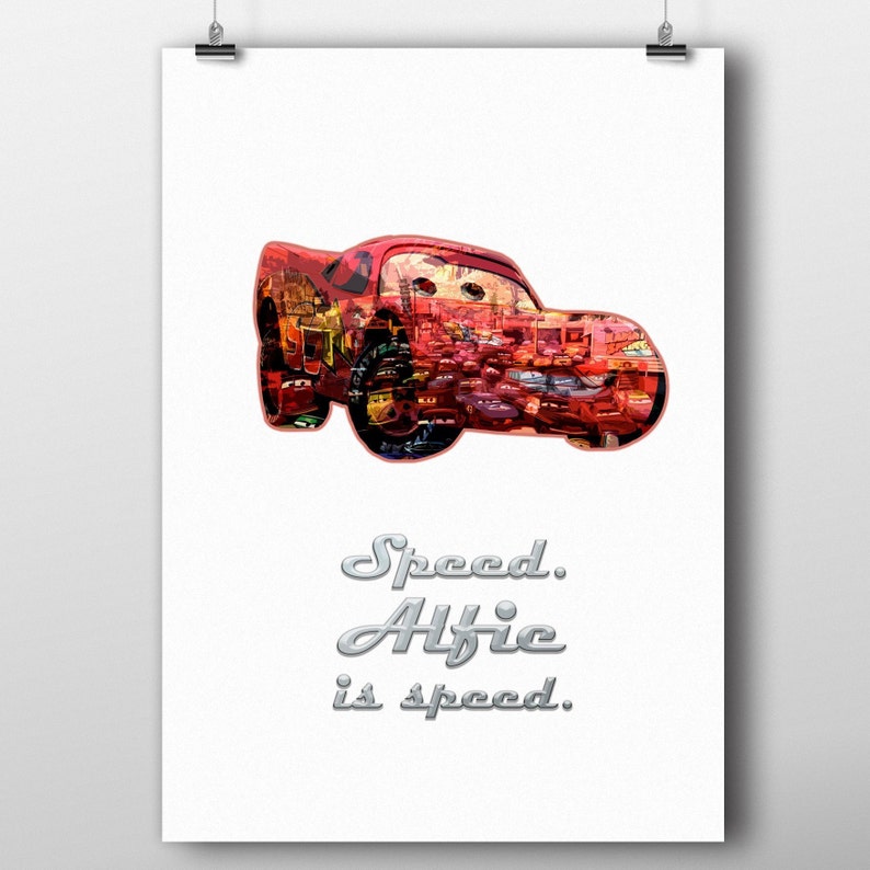 Personalised Lightning Mcqueen Print Disney Cars Print - Etsy UK