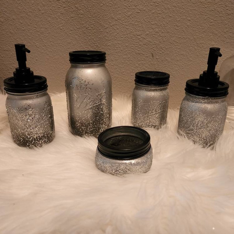 Glitter Mason Jars - Etsy