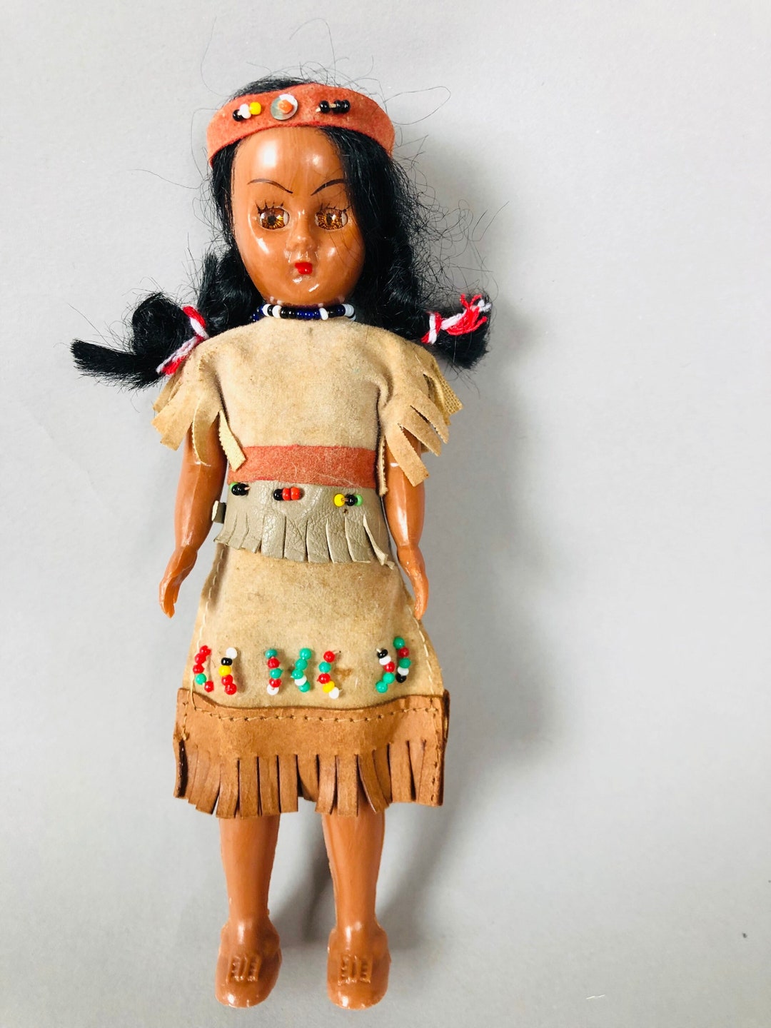An Attractive Vintage Hard Plastic Canadian Doll in Native Indian ...