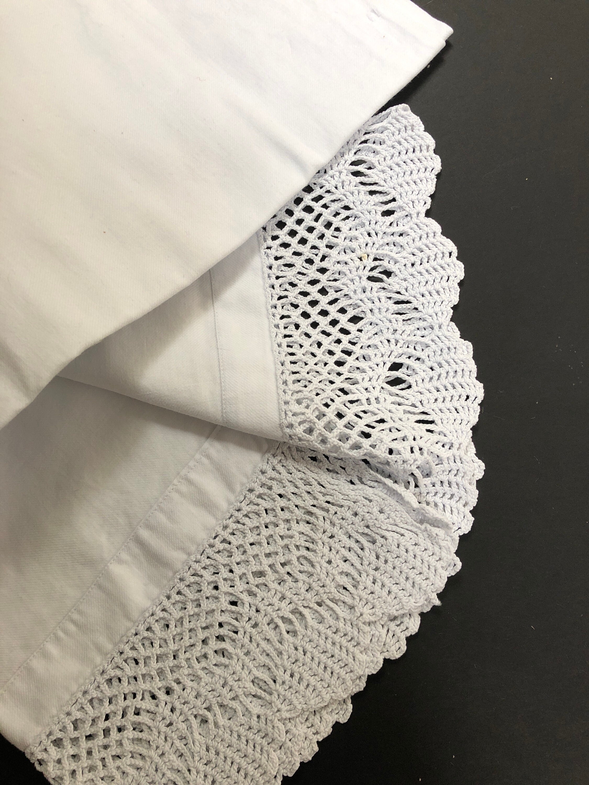 Edwardian or Victorian Crochet Edged Fabric Piece. White 40 Long. - Etsy