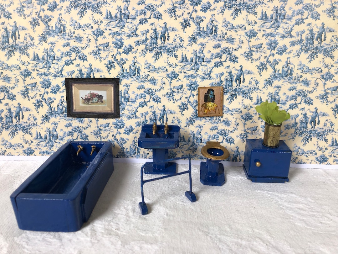A Very Unusual Dol Toi Dolls House Bathroom Suite in 1:16 Scale. - Etsy UK