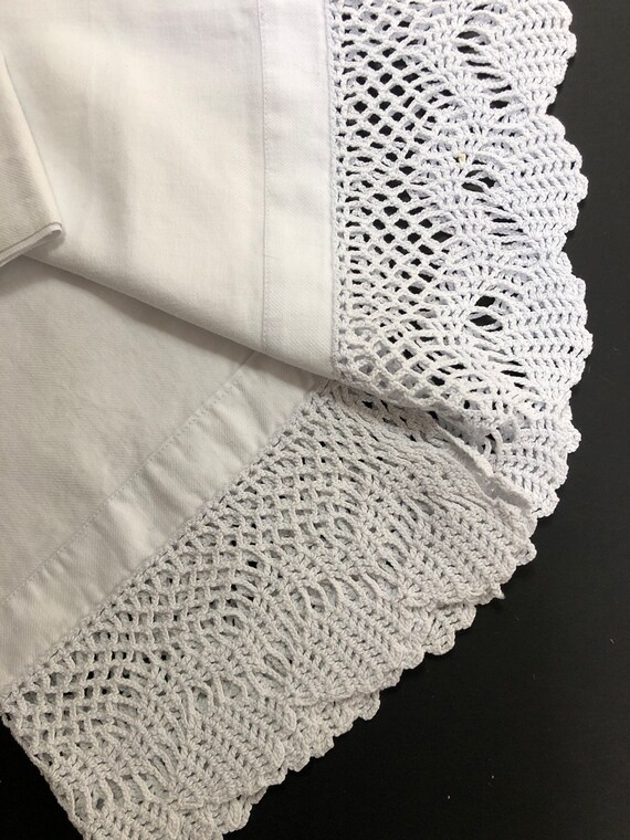 Edwardian or Victorian Crochet Edged Fabric Piece. White 40 - Etsy