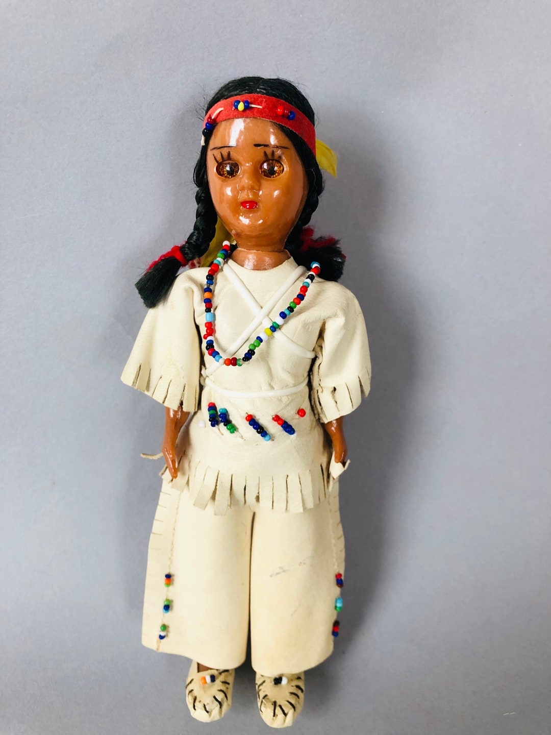 A Vintage Hard Plastic Canadian Doll in Native Indian Costume. - Etsy