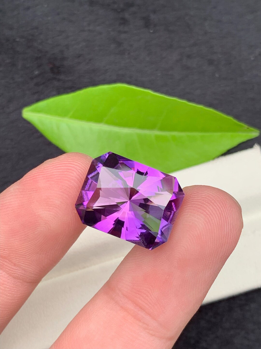 Deep Pink Purple Amethyst Custom Cut Gemstone, Excellent Luster ...