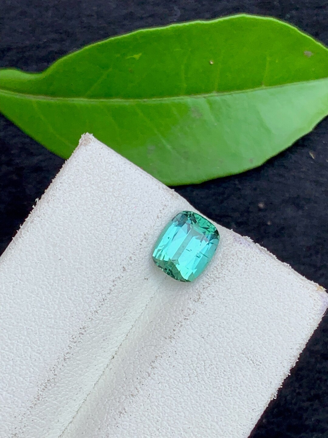 Cushion Cut Bluish Green Tourmaline Gemstone (7x6x4.5mm) - Etsy UK