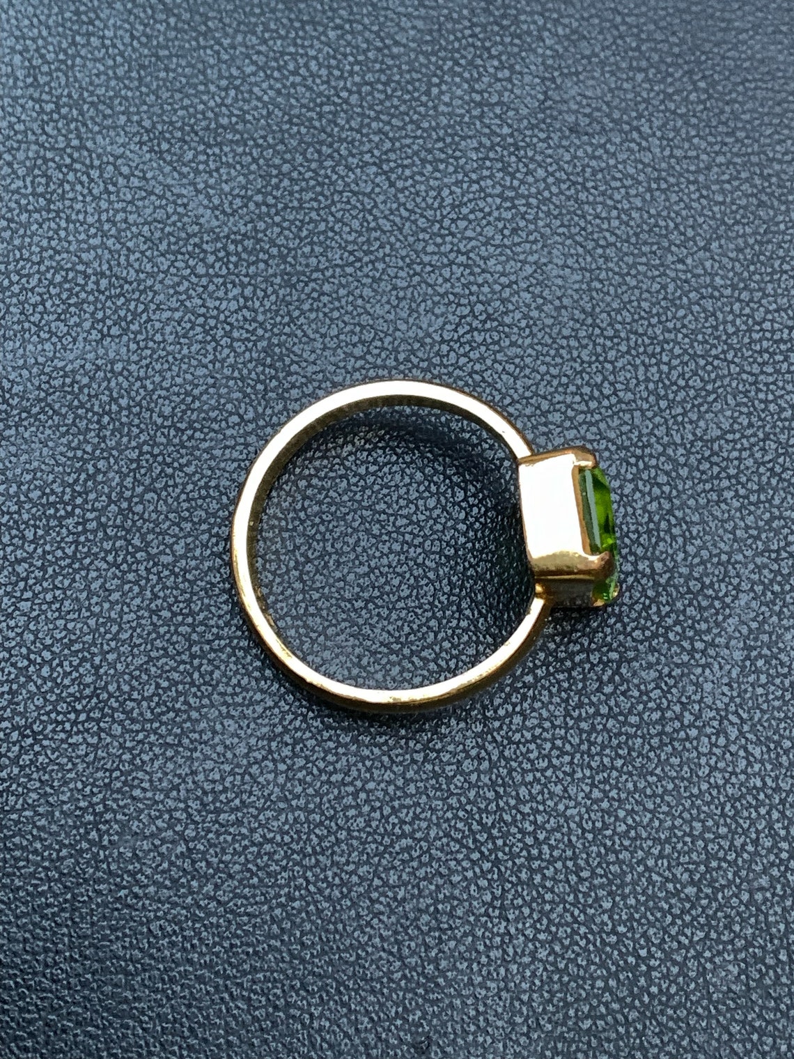 21K Gold Signet Peridot Ring Statement Ring August - Etsy