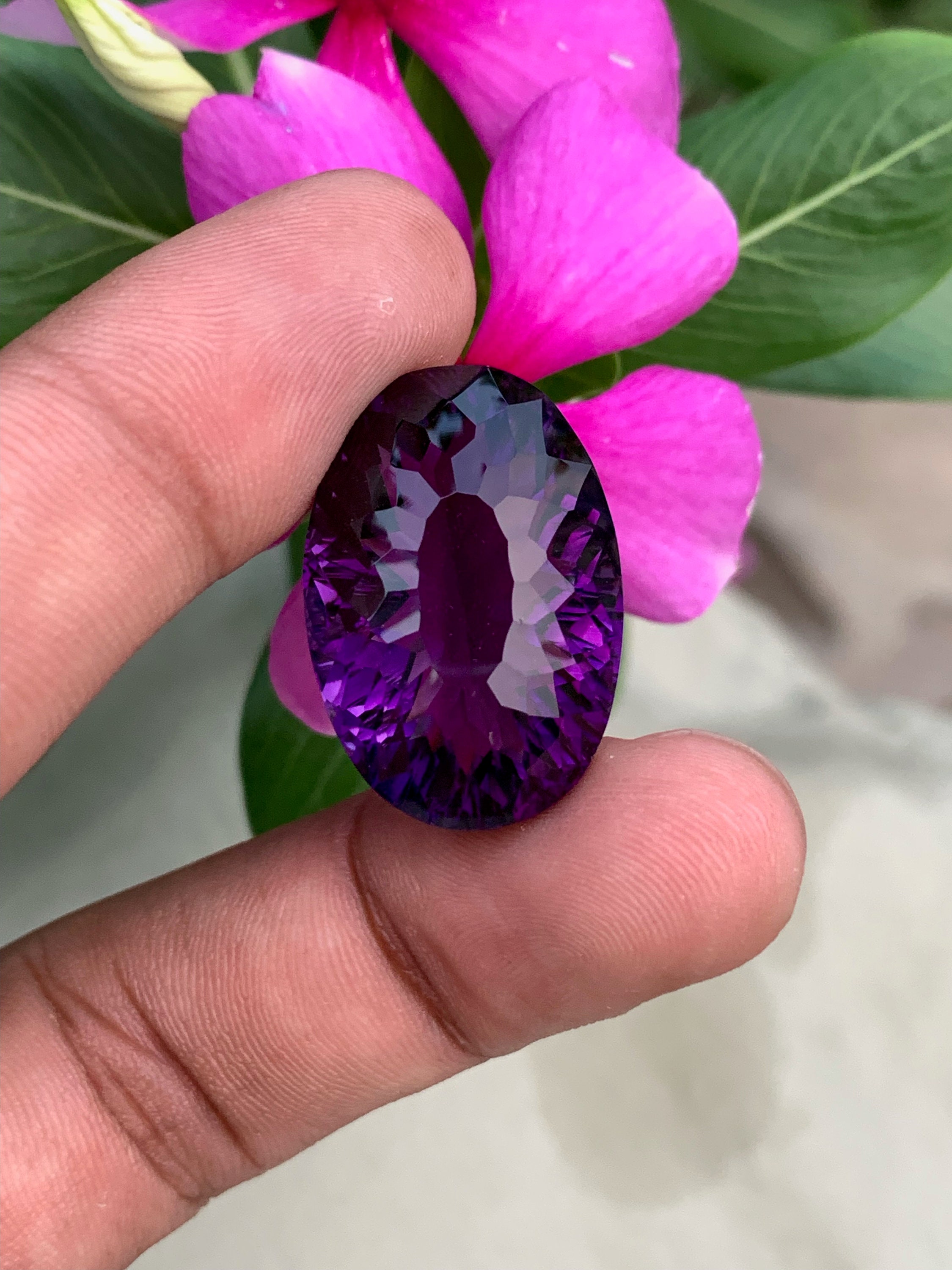 Natural 43 Ct Beautiful Purple Amethyst Oval Shape VVS Eye Clean Loose ...