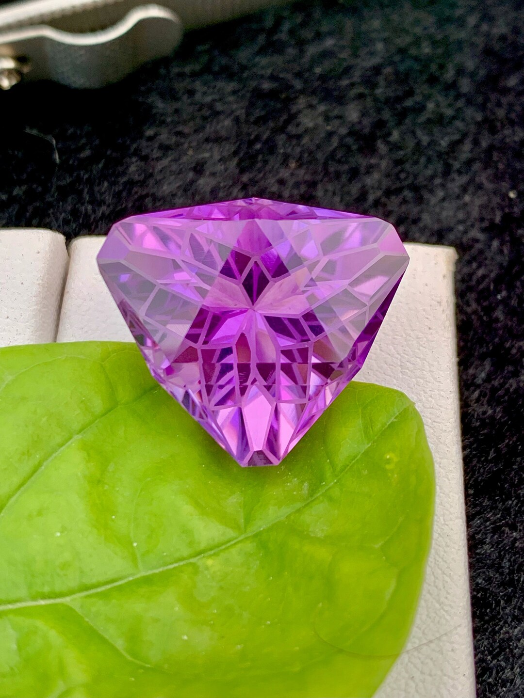Purple Amethyst Gemstone: 29.55 CT Triangular Faceted February ...