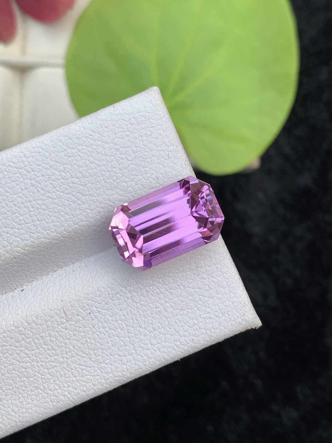 Lilac Pink Kunzite Gemstone Ring Making, Faceted Kunzite Emerald Cut ...