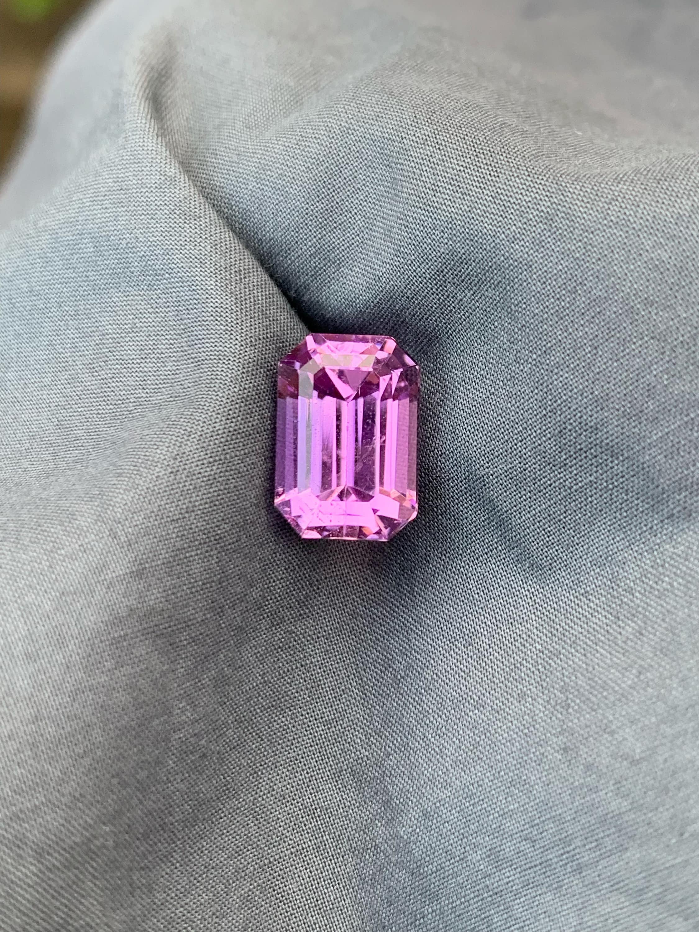 Stunning Deep Pink Kunzite Gemstone for Jewelry Supply, Emerald Cut ...