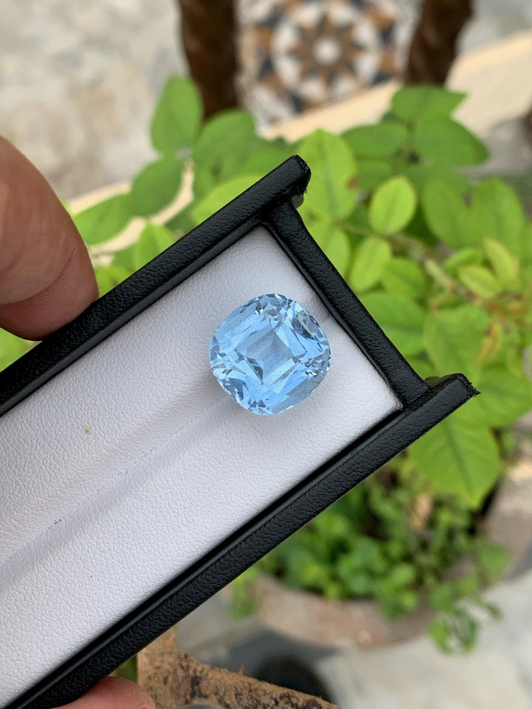 Santa Maria Color Aquamarine Beryl Gemstone , Cushion Cut Aquamarine ...