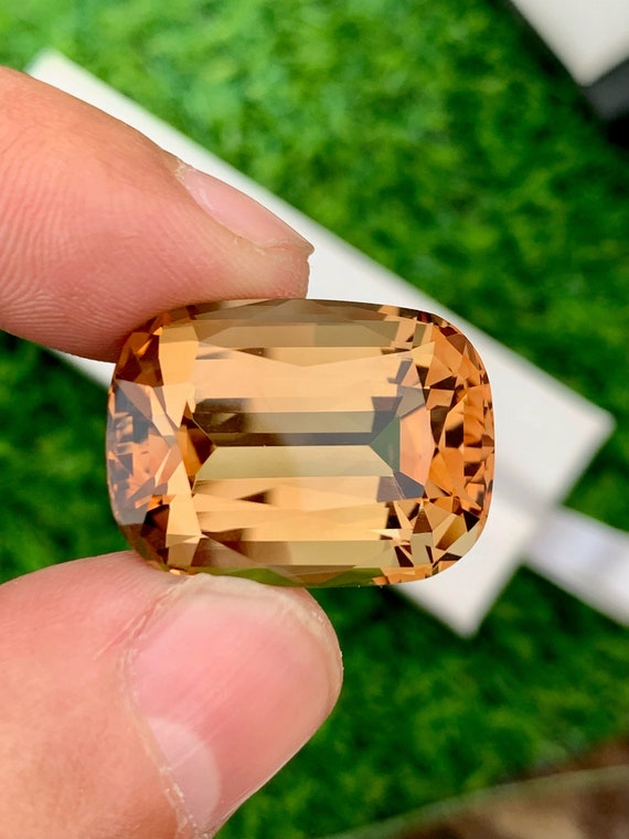 Excellent Cut Champagne Topaz Gemstone Loupe Clean Topaz Stone With Best Luster Cushion Cut Natural Topaz From Brazil 40.85 Carat Etsy Ireland