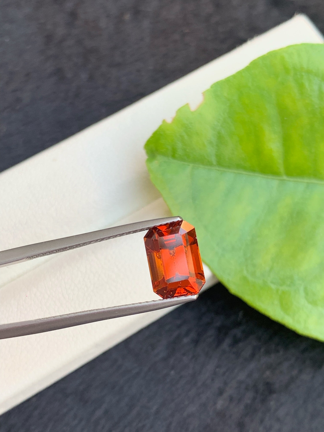 Emerald Cut Mandarin Garnet: Natural Fanta Color Gemstone (3.50 Carat ...