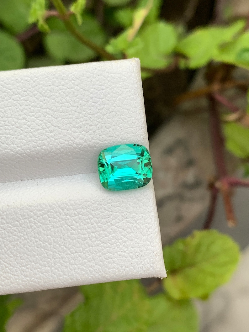 Natural Blue Green Tourmaline Gemstone for Sale Cushion - Etsy Hong Kong