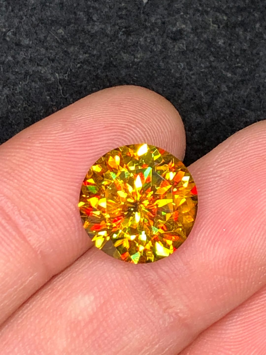 Full Fire Sphene Gemstone: Natural Round Titanite Stone, 5.90 Ct - Etsy