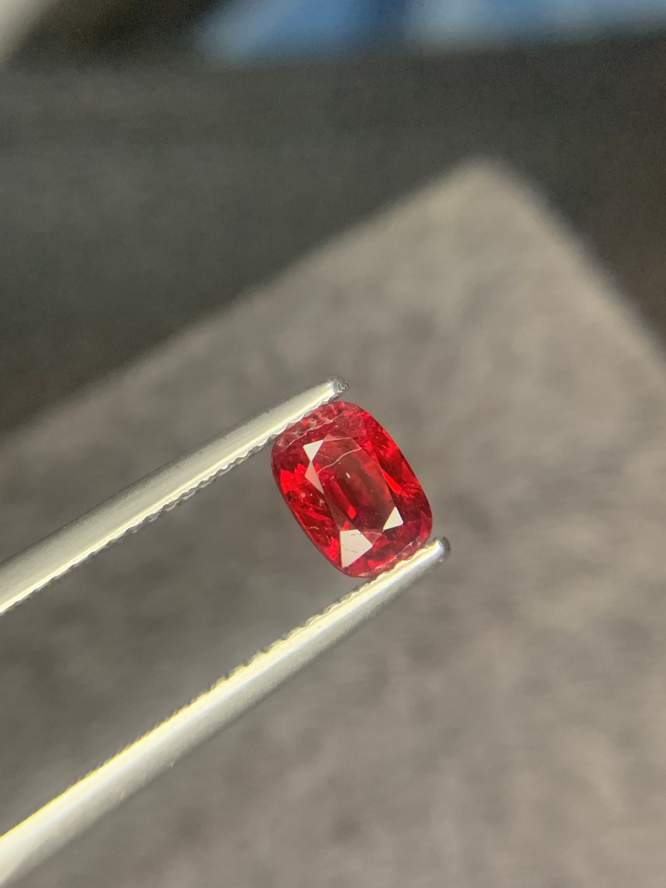 Pigeon Blood Red Ruby Loose Stone, Faceted Cushion Shape Gemstone Loose ...