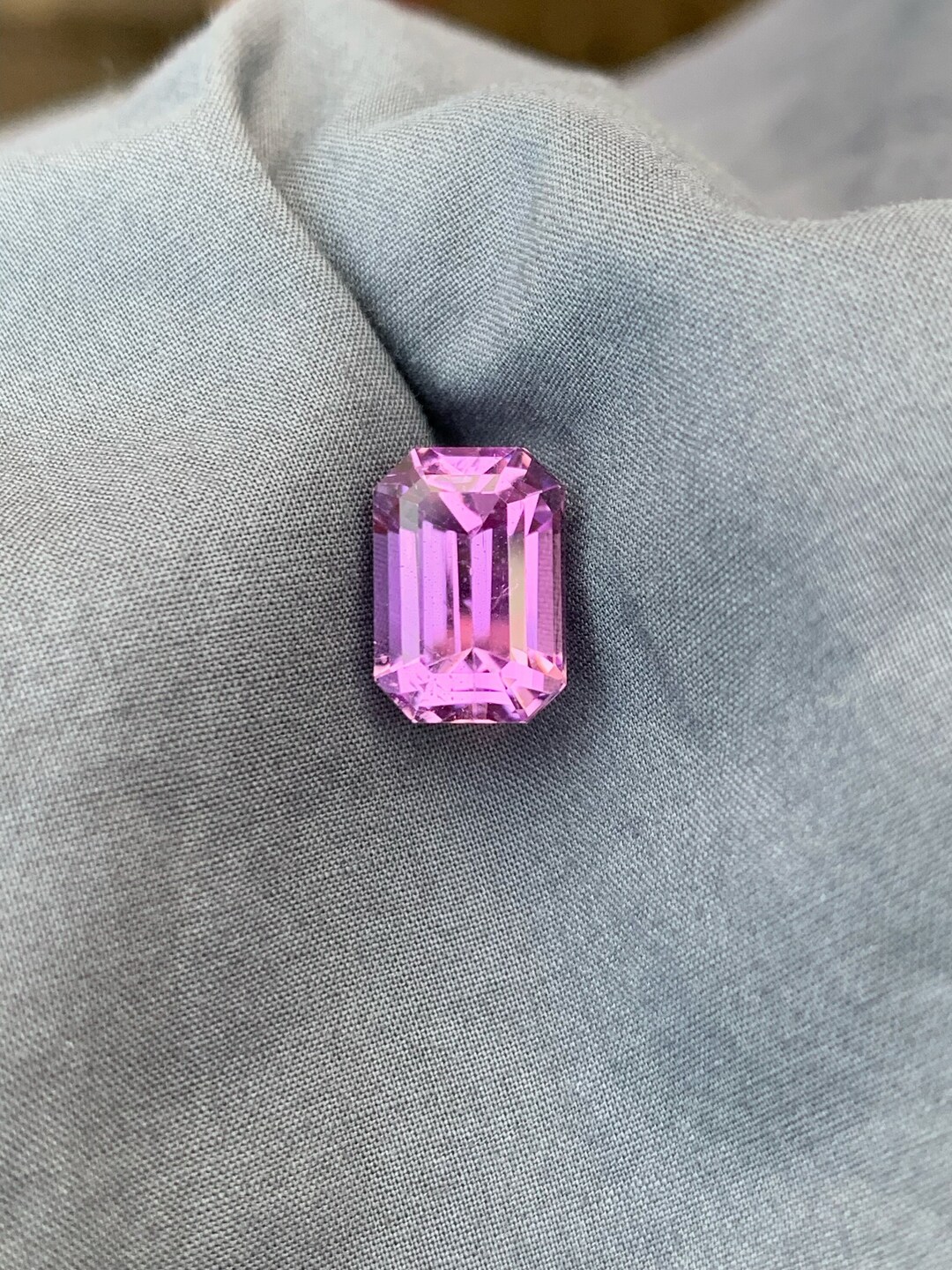Stunning Deep Pink Kunzite Gemstone for Jewelry Supply, Emerald Cut ...