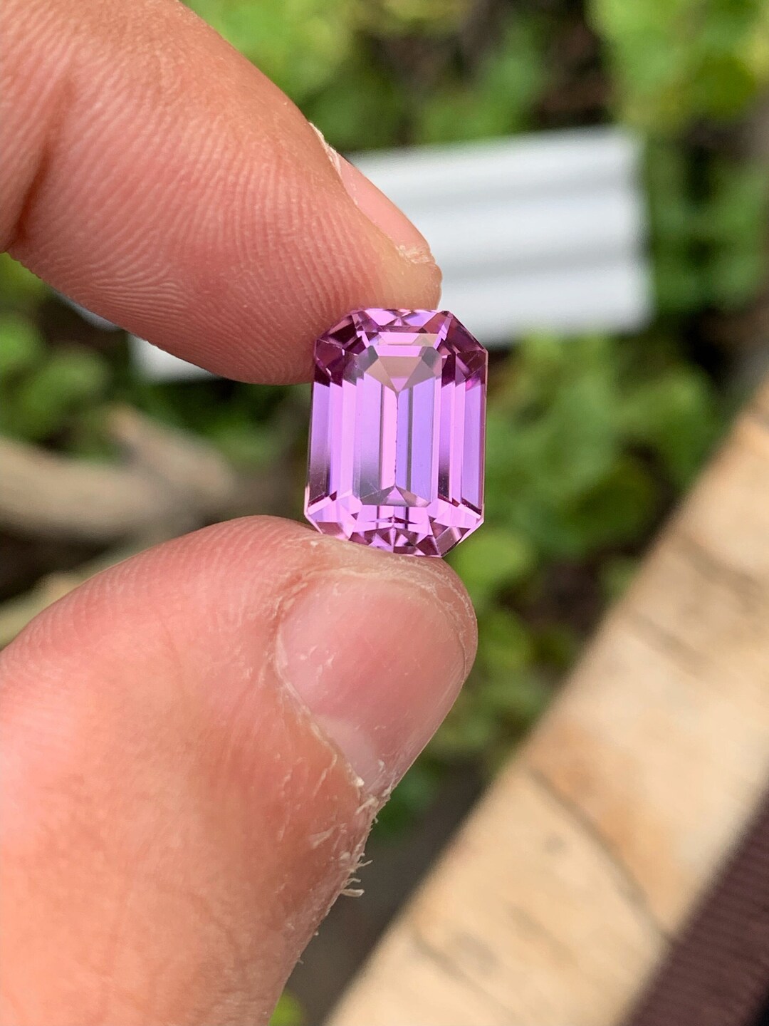 Lavender Pink Kunzite Gemstone: Emerald Cut, 6.60 CT Loose Stone - Etsy