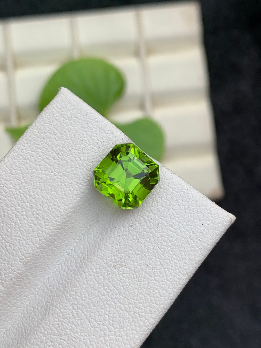 Olive Green Color Peridot Gemstone, Excellent Luster Asscher Cut ...
