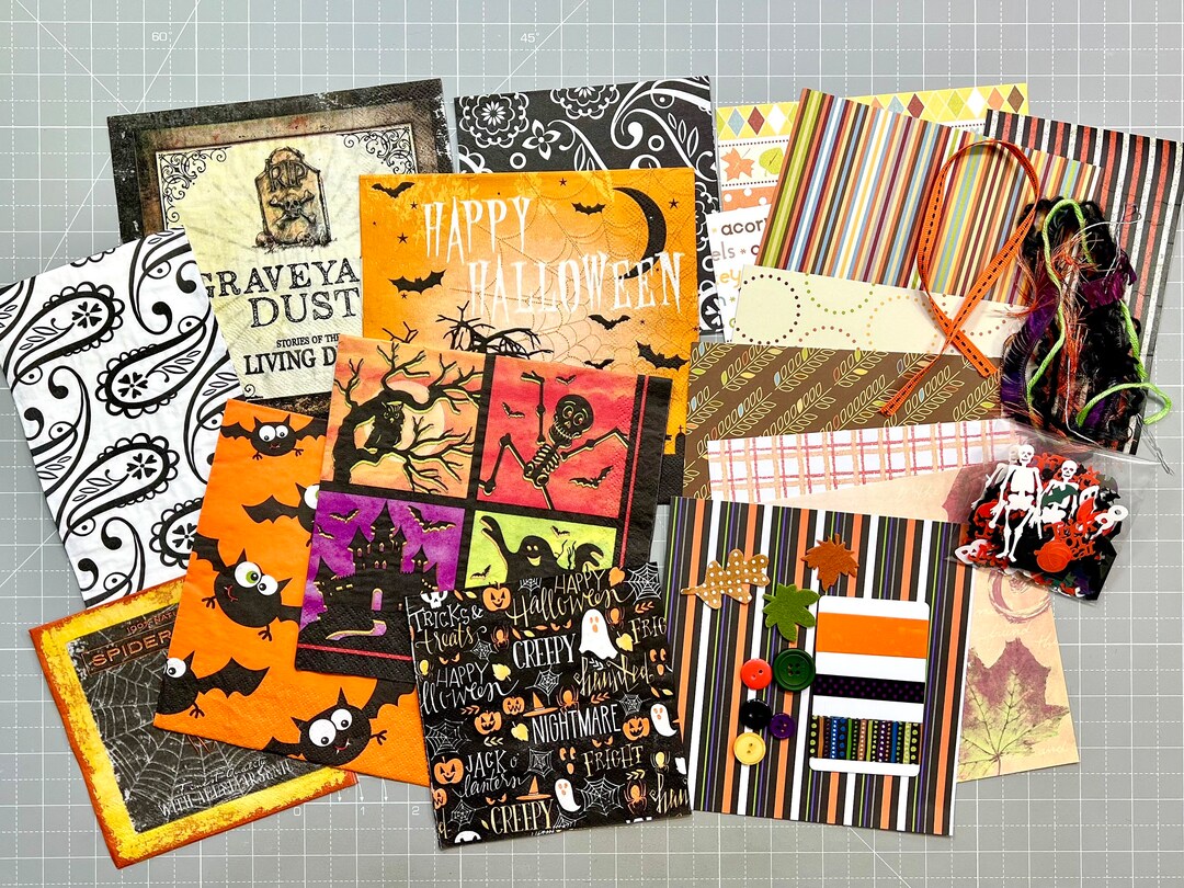 Halloween Creative Paper Pack + Embellishments - Etsy