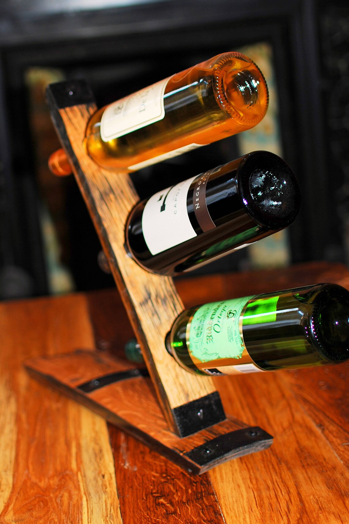 Whisky Barrel Stave Wine Rack Holds 3 Bottles - Etsy