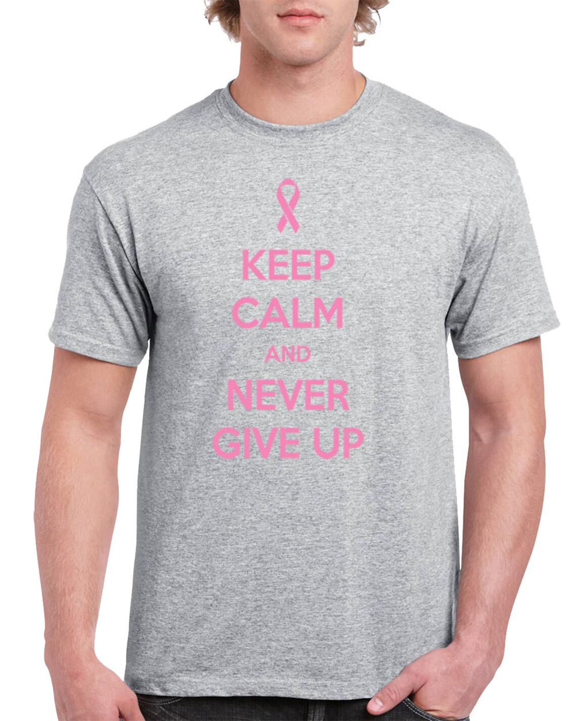 Breast Cancer Awareness Keep Calm and Never Give up T-shirts - Etsy