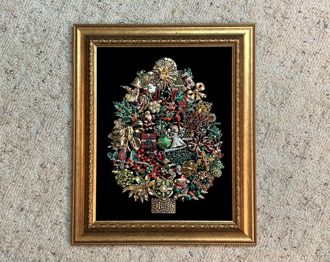 Festive Framed Jewelry Art Christmas Tree - Etsy