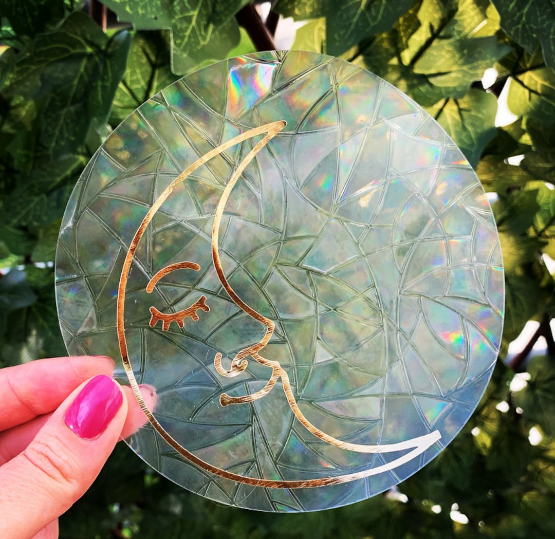 Sun Catcher Sticker Gold Moon Pattern Window Suncatcher Sun Catcher ...
