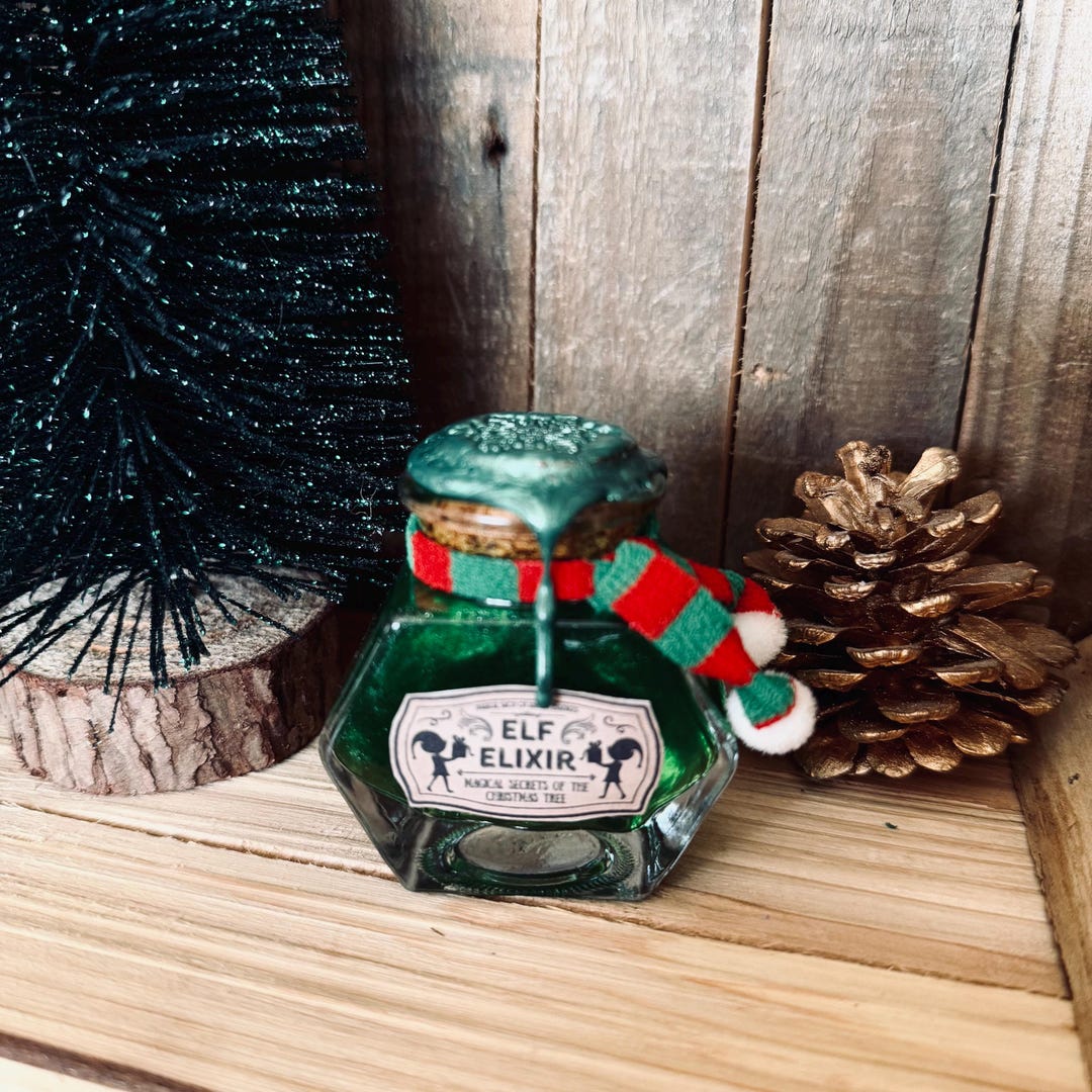 Elf Green Elixir Christmas Potion Vial - Etsy
