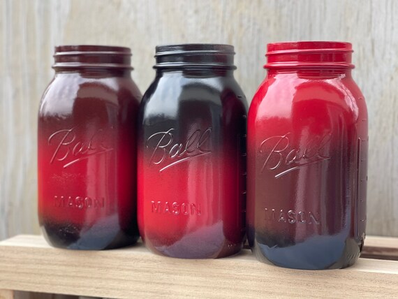 Multi-colored Jars Ombré Styled Mason Red-black-brown | Etsy