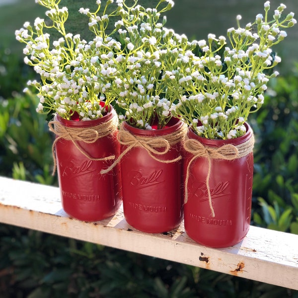 Decorated Mason Jars - Etsy