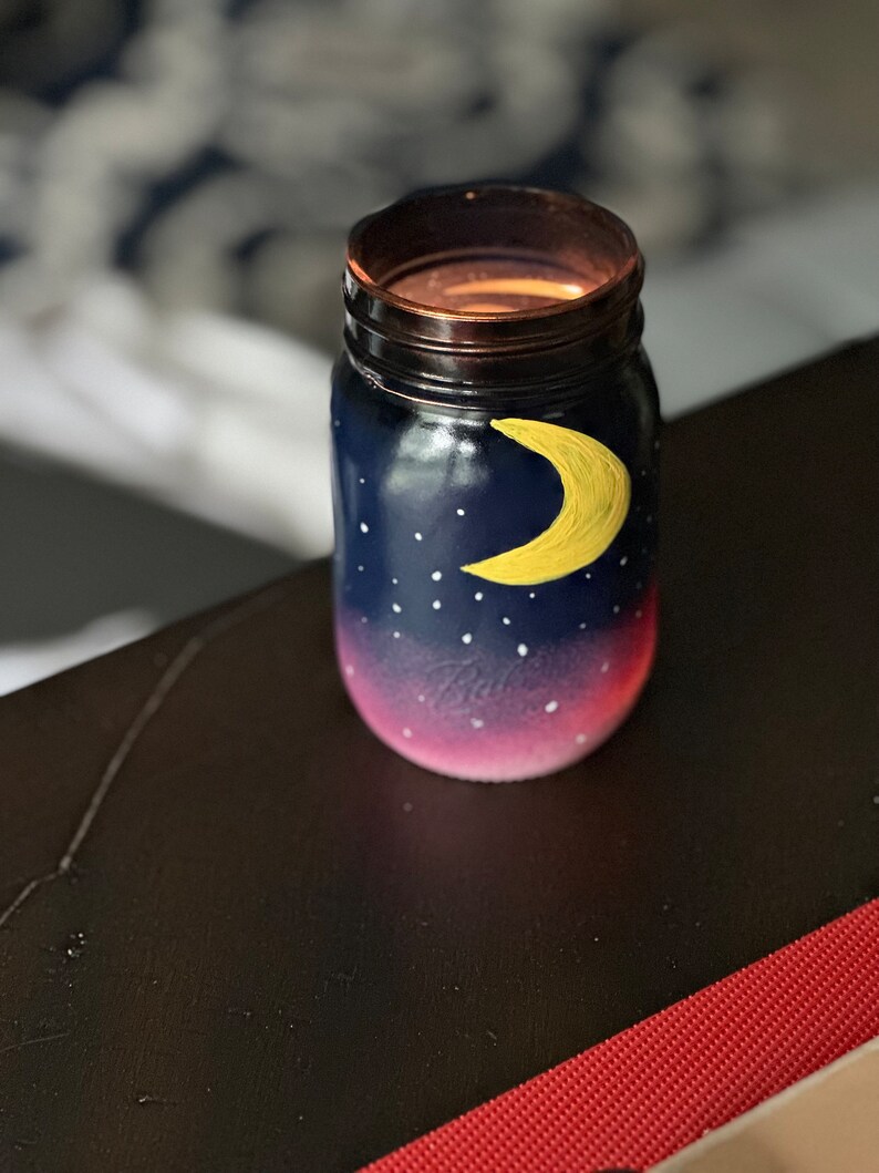 Sunset Moon Jar, Tea-light Candle - Etsy
