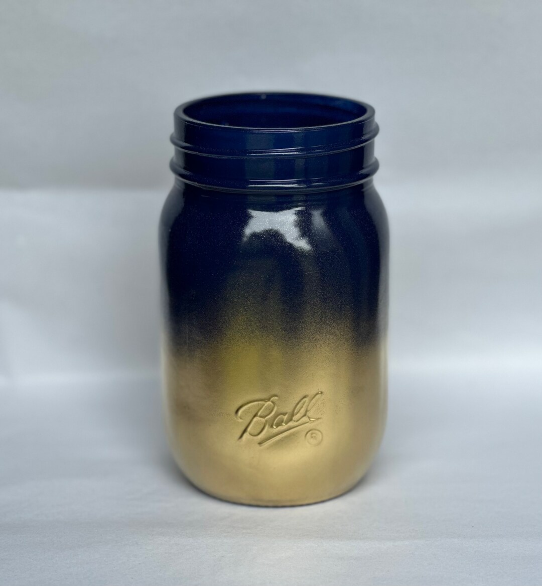 Blue and Gold, Ombré Mason Jars, Perfect Centerpiece - Etsy