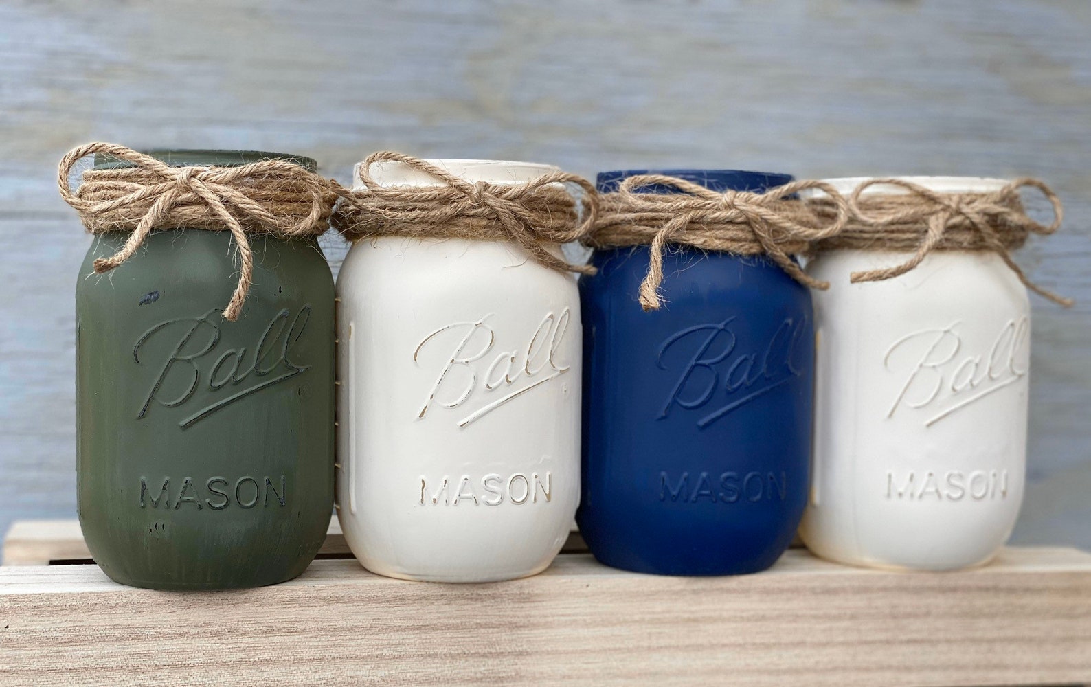 Distressed Mason Jars, Rustic Décor, Hand-painted - Etsy
