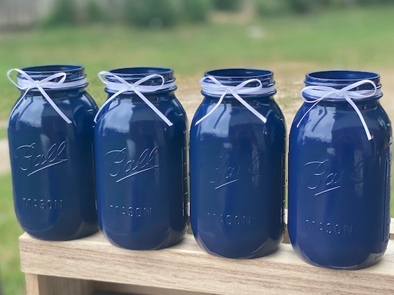 Blue Plastic Mason Jars