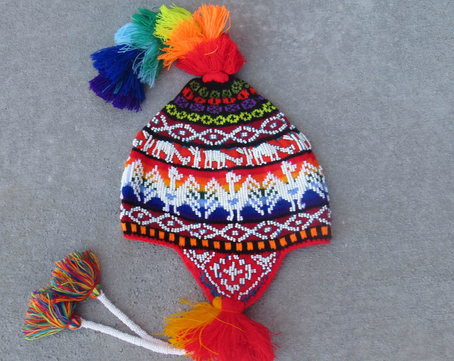 Traditional Inca Hat Chullo decorated with crystal | Etsy