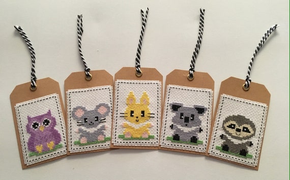 Cross stitch Gift Tags | Etsy