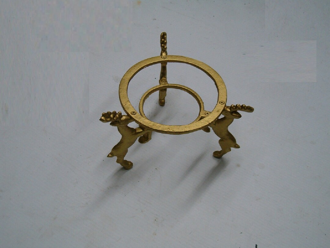Collectible Cast Iron Three Legged Stand With Deer , Pot Stand, Dish ...